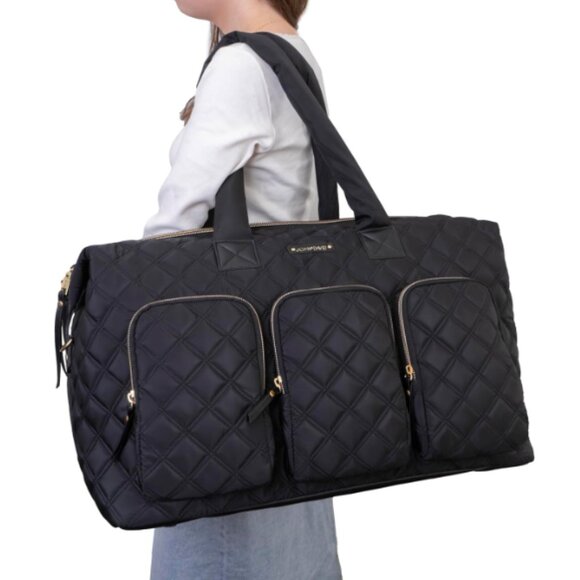 Joan & David | Bags | Joan David Diamond Quilted Nylon Weekender Duffel Bag | Poshmark